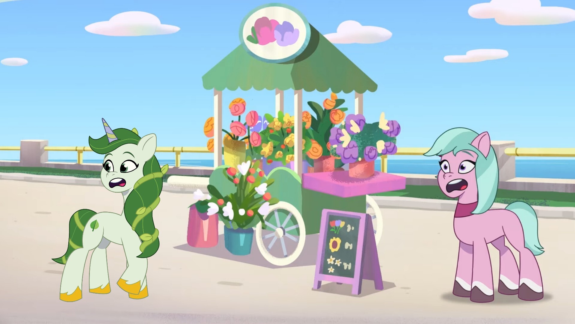 #3455720 - safe, artist:prixy05, editor:luckydog416, dahlia, leaf pony, earth pony, pony ...