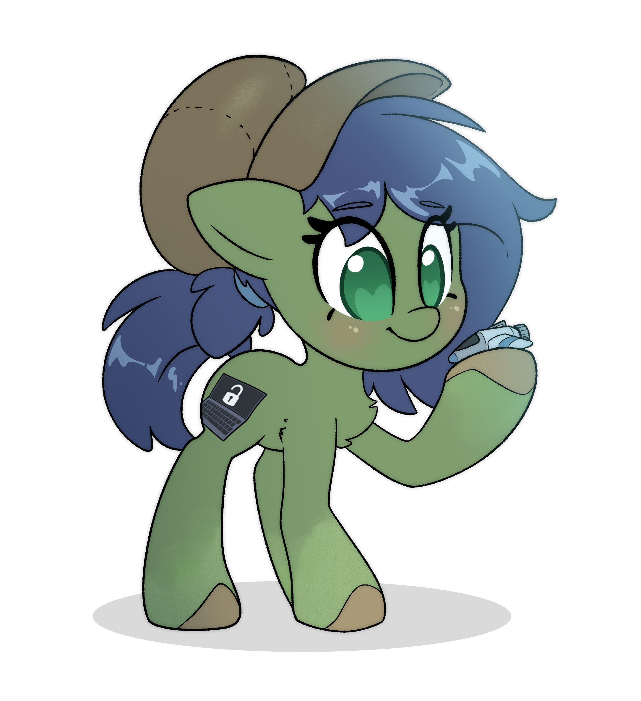 #3477408 - safe, artist:fluffyxai, oc, oc only, oc:gray hat, chibi, simple background, solo ...