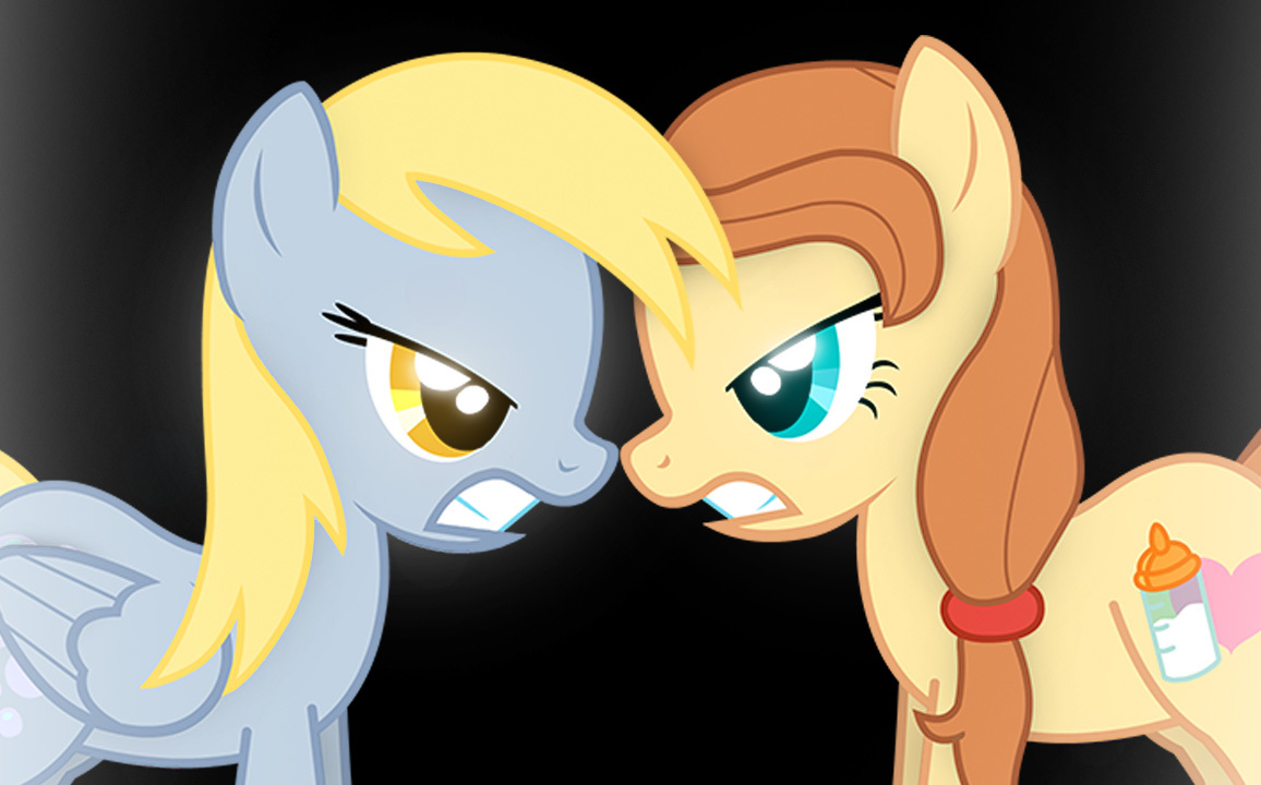 #3457191 - safe, artist:i'm derpy, derpy hooves, oc, oc:cream heart, earth pony, pegasus, pony ...