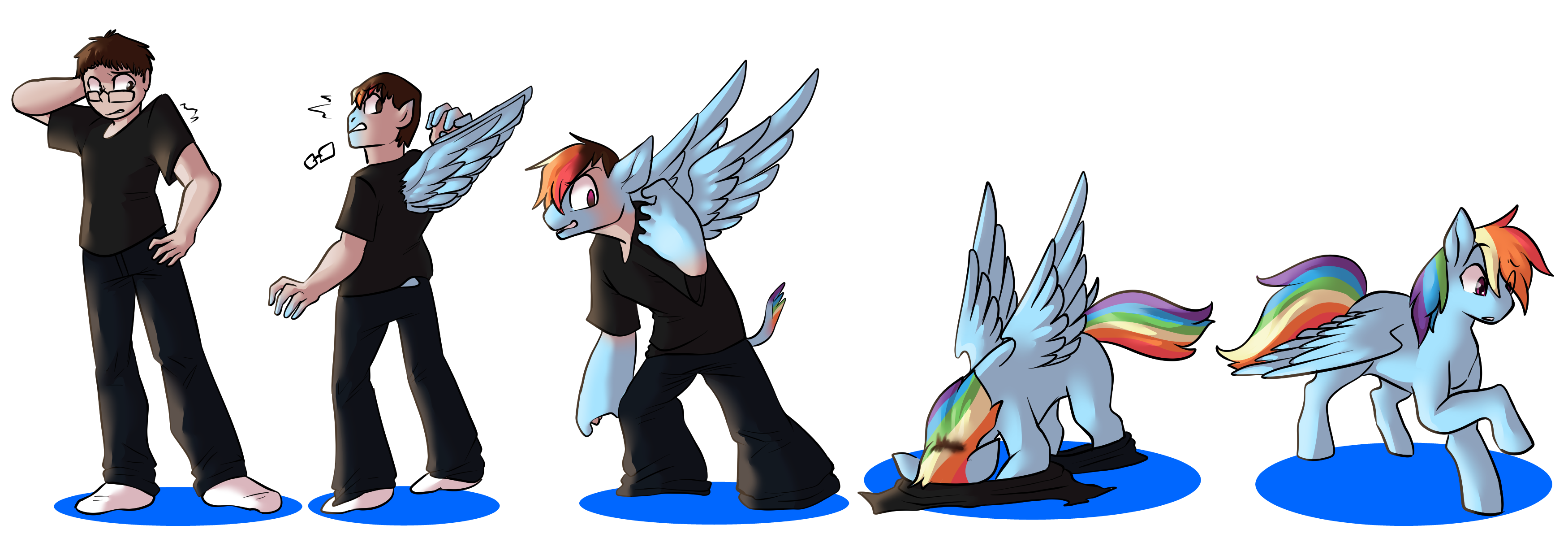 #3485147 - safe, artist:draxomori, rainbow dash, human, pegasus, pony, g4, female, high res ...