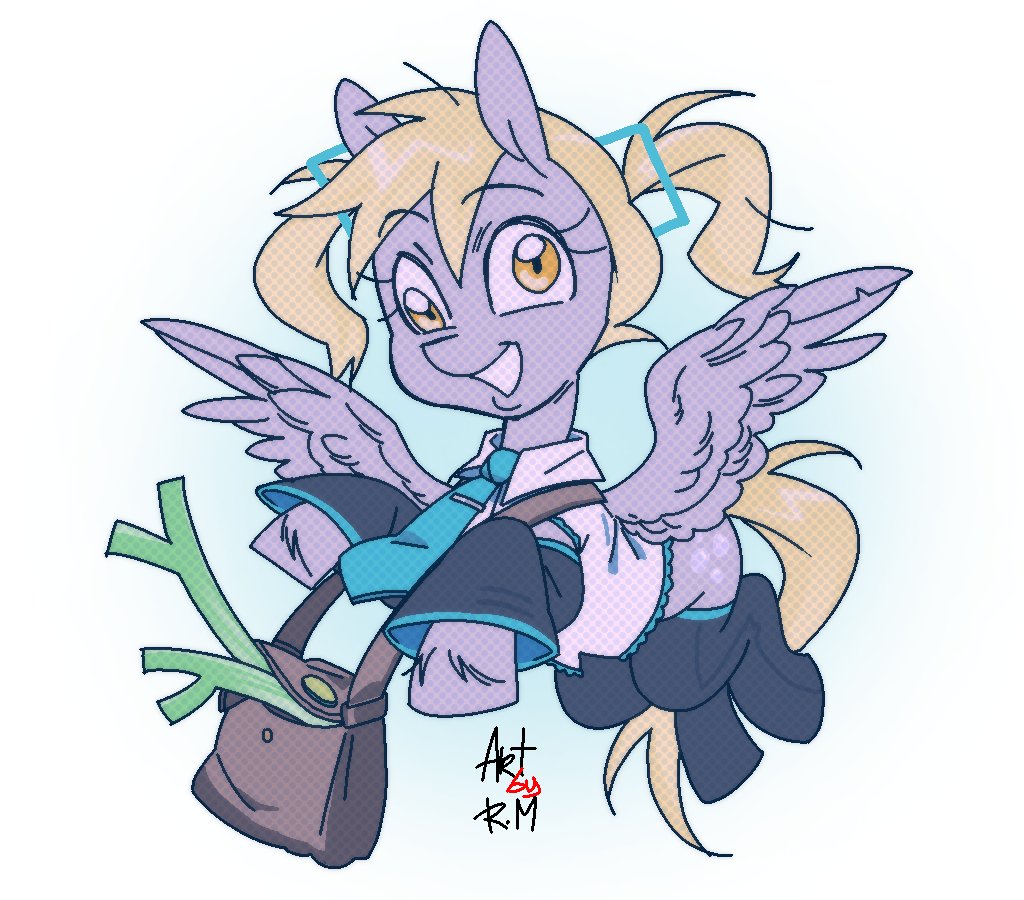 #3485565 - safe, artist:sugarpersonlove, derpy hooves, pegasus, g4, bag ...