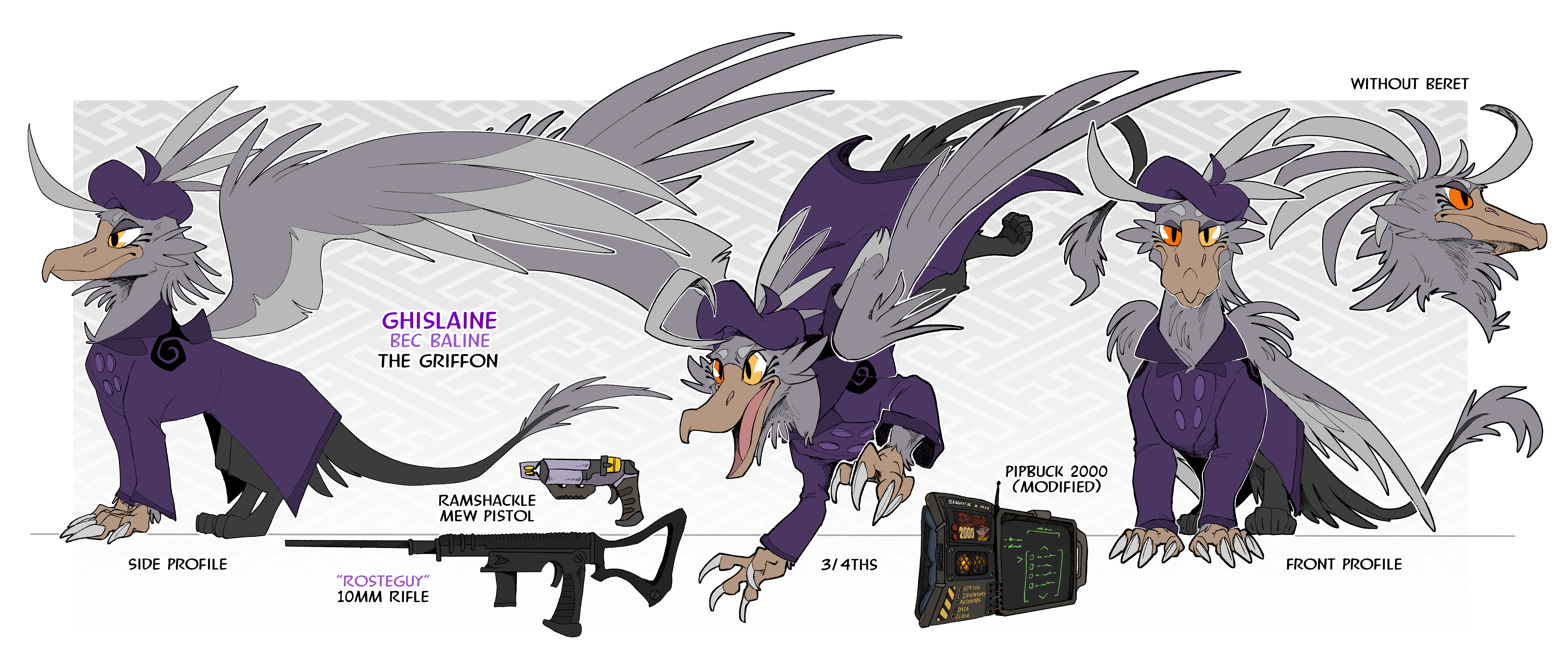 #3485794 - safe, artist:hallowraith, oc, oc:ghislaine, griffon, fallout ...