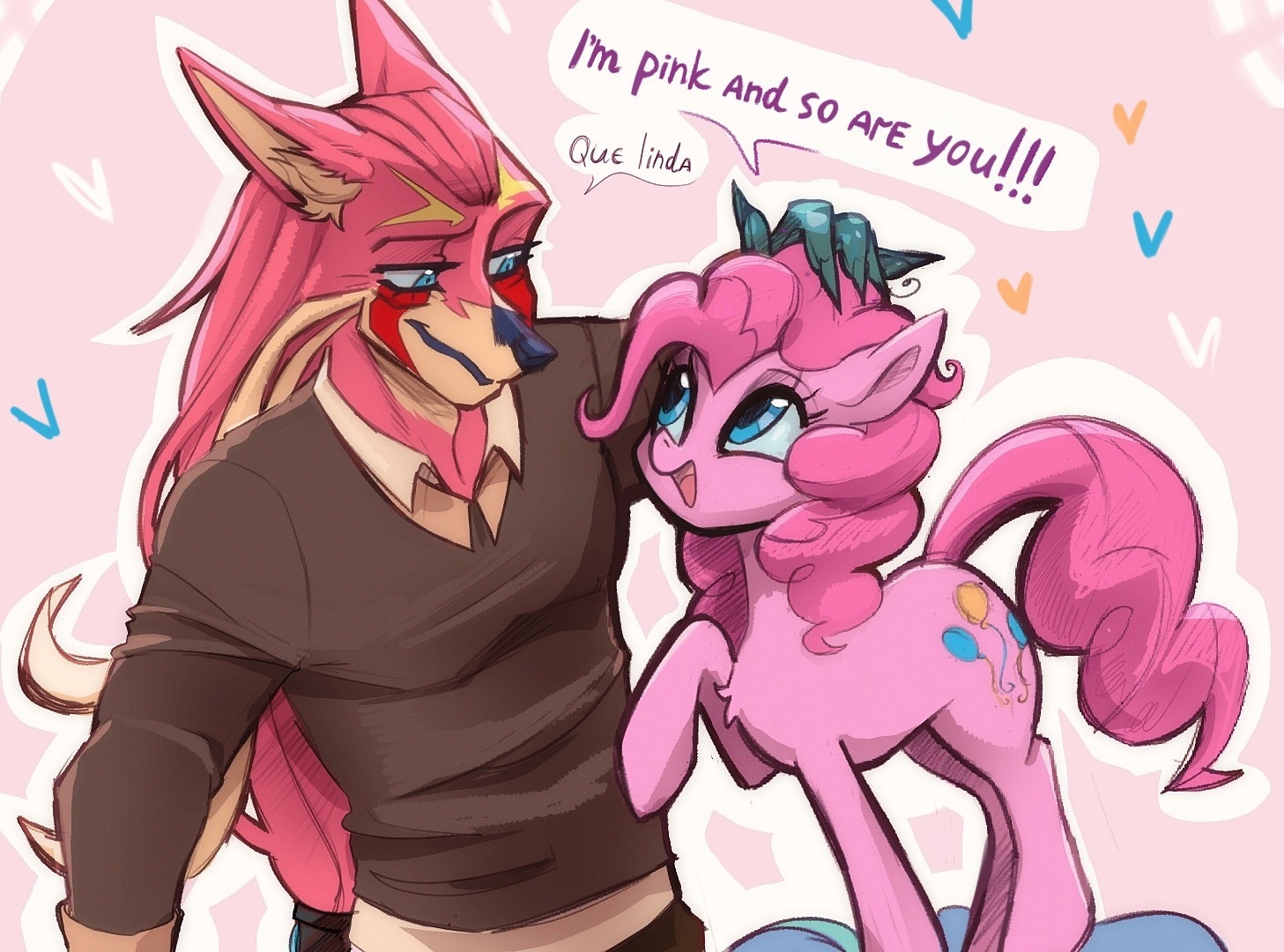 #3485811 - safe, artist:k_lash147, pinkie pie, oc, earth pony, g4 ...