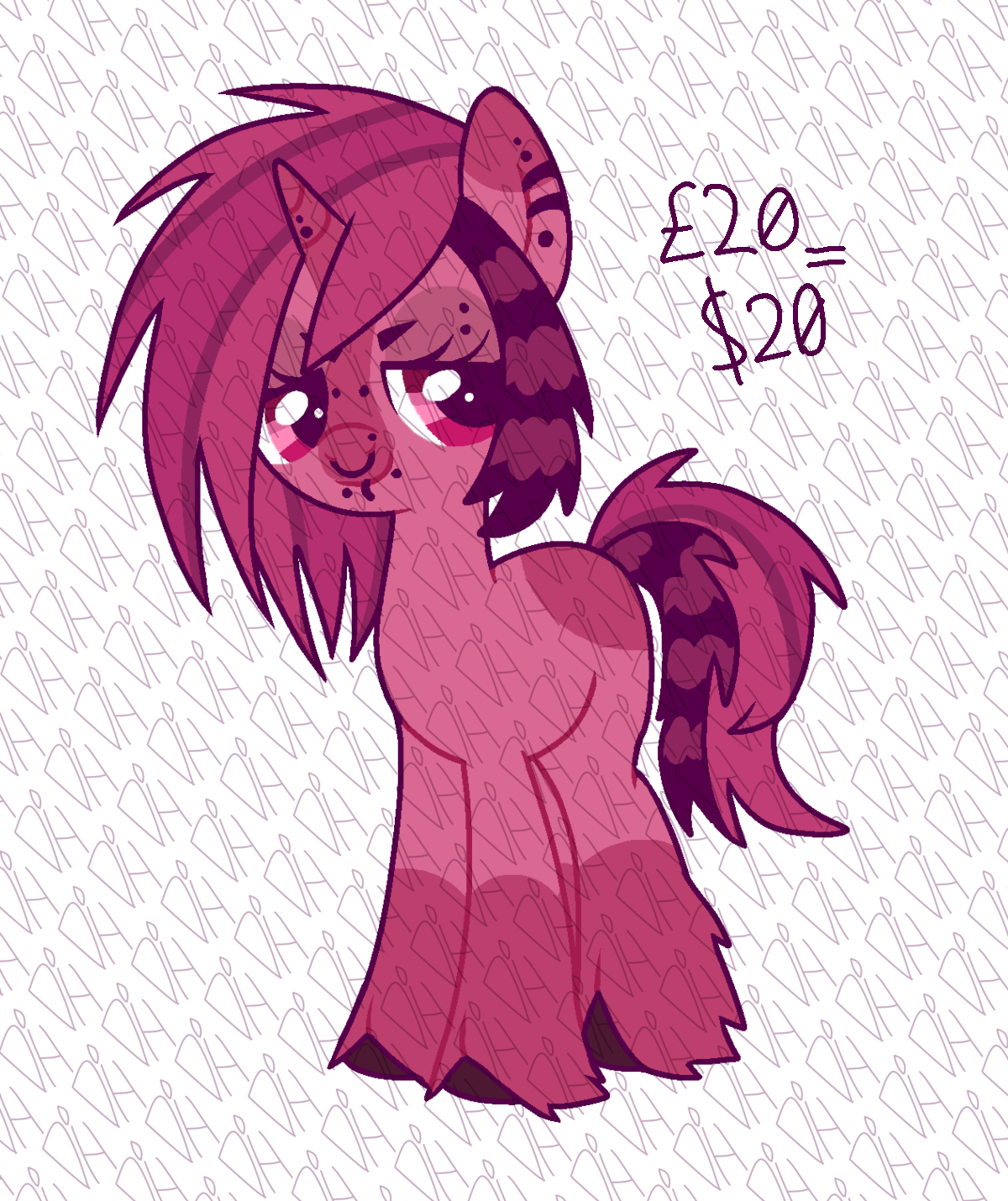 3487216 Safe Artistdoodlesinky Oc Unicorn Adoptable Blank Flank Bridge Piercing Ear