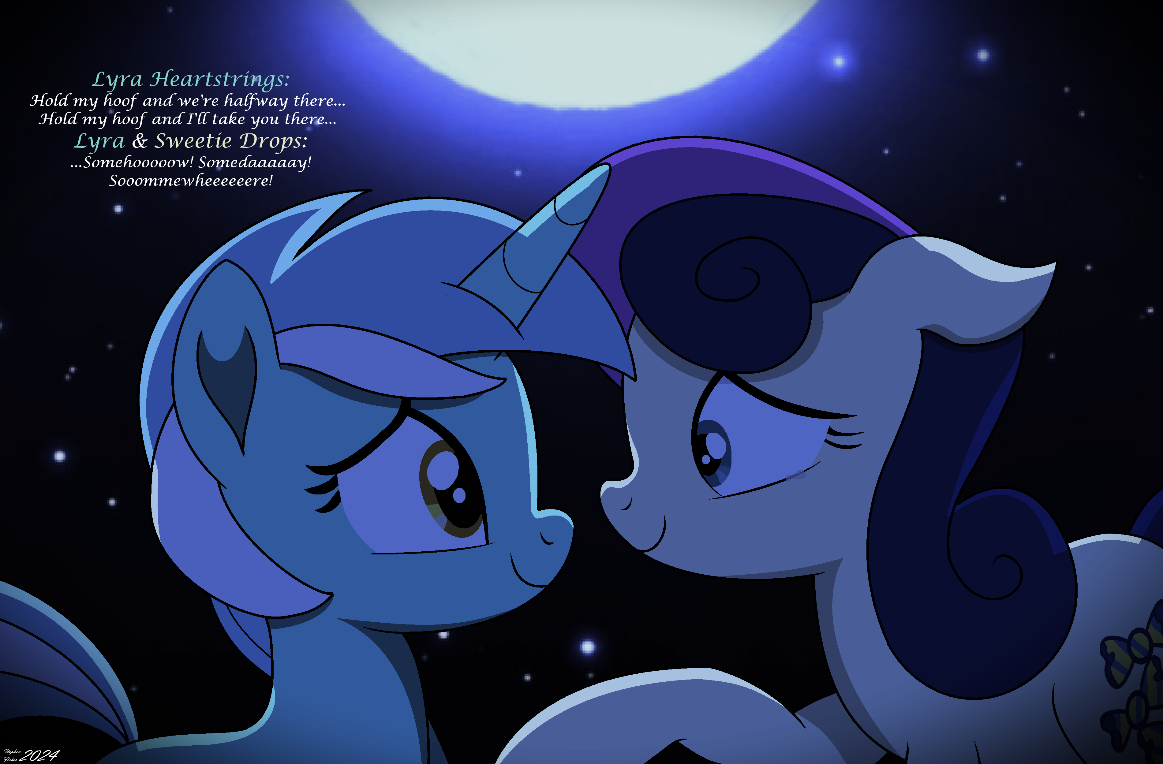 #3489027 - safe, artist:stephen-fisher, bon bon, lyra heartstrings ...