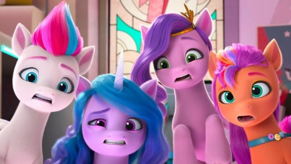 #3490419 - safe, screencap, izzy moonbow, pipp petals, sunny starscout, zipp storm, earth pony ...