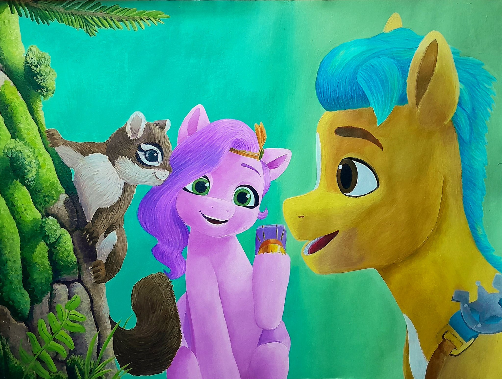 #3491712 - safe, artist:rosabb, hitch trailblazer, pipp petals, earth ...