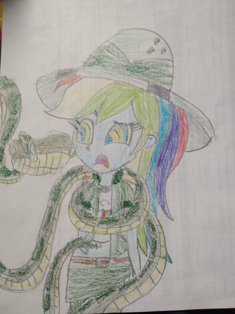 #3491818 - safe, artist:warioman69, rainbow dash, human, snake ...