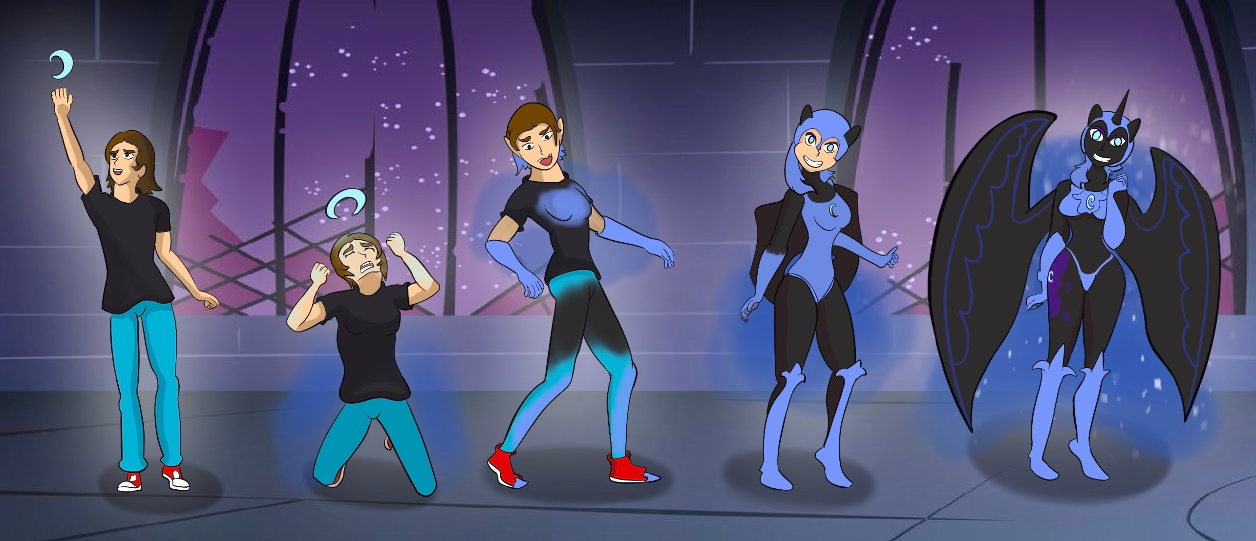 #3492061 - suggestive, artist:kingsman, nightmare moon, oc, human, g4 ...