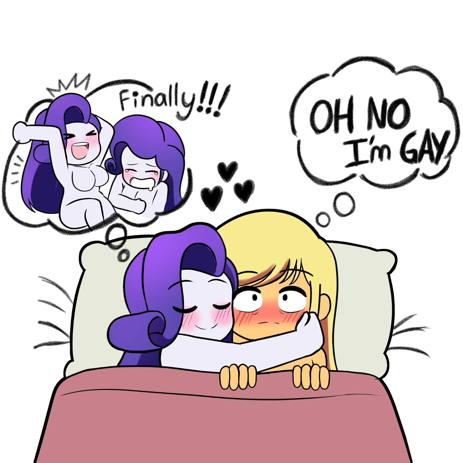 #3492332 - suggestive, artist:masterdestroyzj, applejack, rarity, human ...