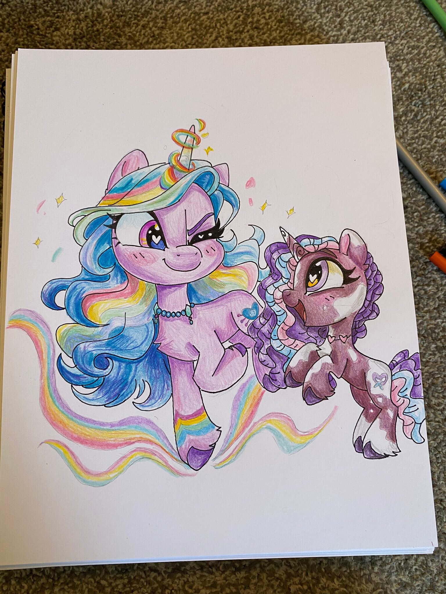 #3492463 - safe, artist:swirlmlp69768, izzy moonbow, violette rainbow ...