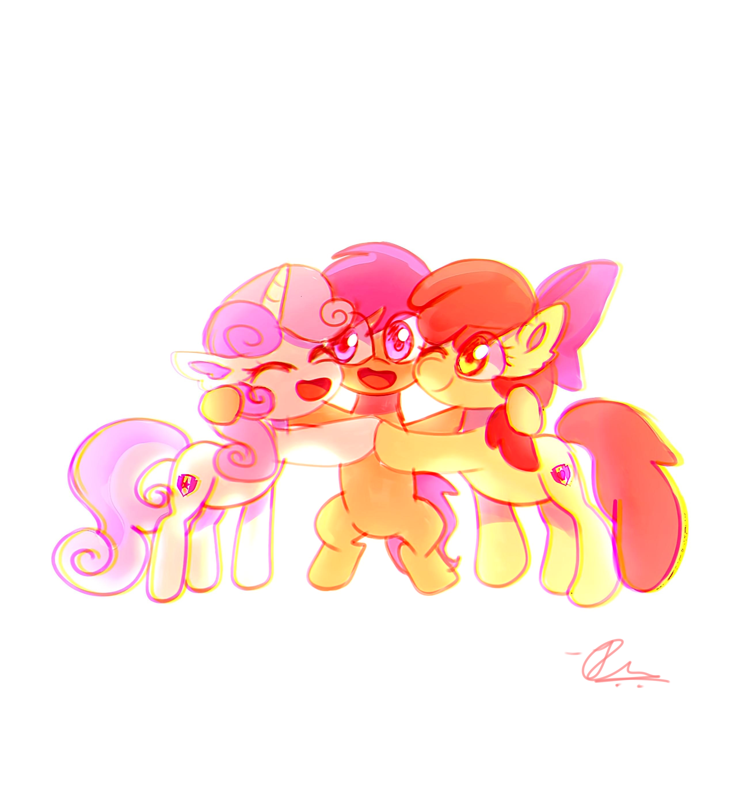 #3493535 - safe, artist:jaanhavi, apple bloom, scootaloo, sweetie belle ...
