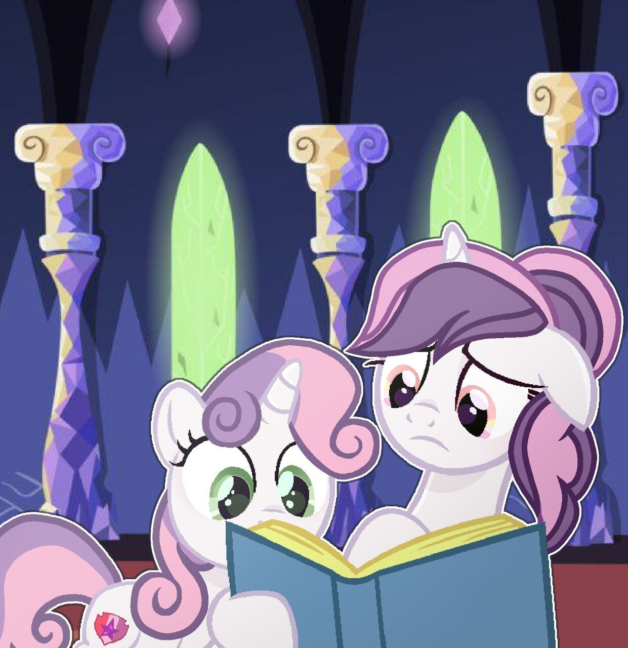 #3496503 - safe, artist:vika, sweetie belle, oc, oc:sweetieck dreams, pony, unicorn, g4, book ...