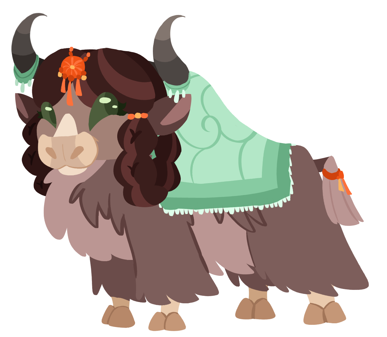 #3497329 - safe, artist:ikanahairitto, yona, yak, g4, female, redesign, simple background ...