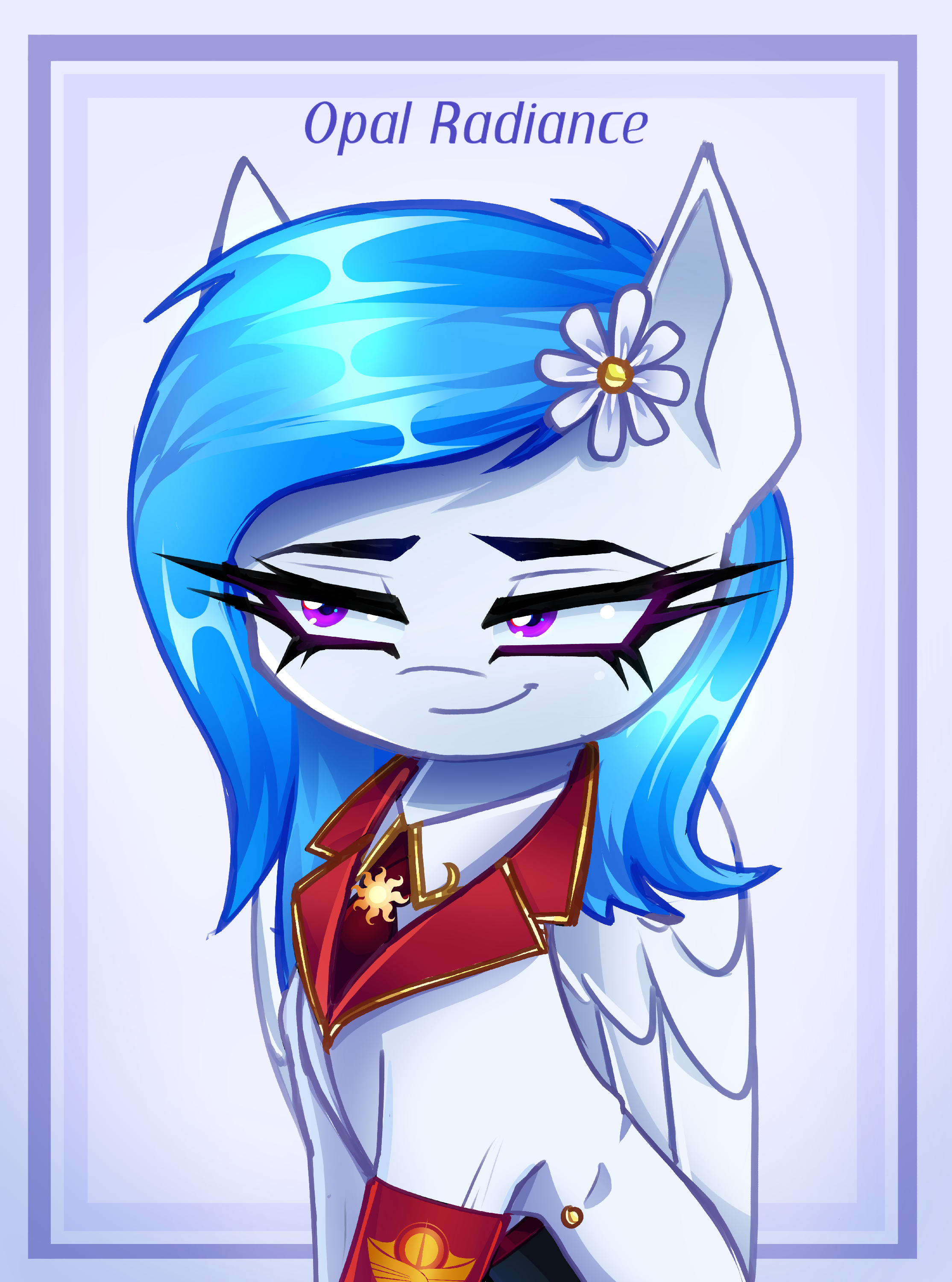 #3497690 - safe, artist:opal_radiance, oc, oc:winter white, pegasus, pony, flower, flower in ...