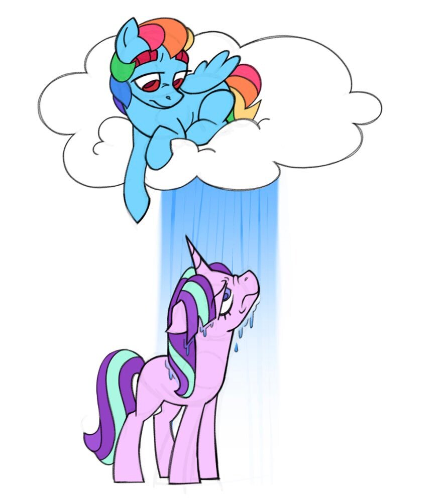 #3479348 - safe, artist:partyponypower, rainbow dash, starlight glimmer, pegasus, pony, unicorn ...