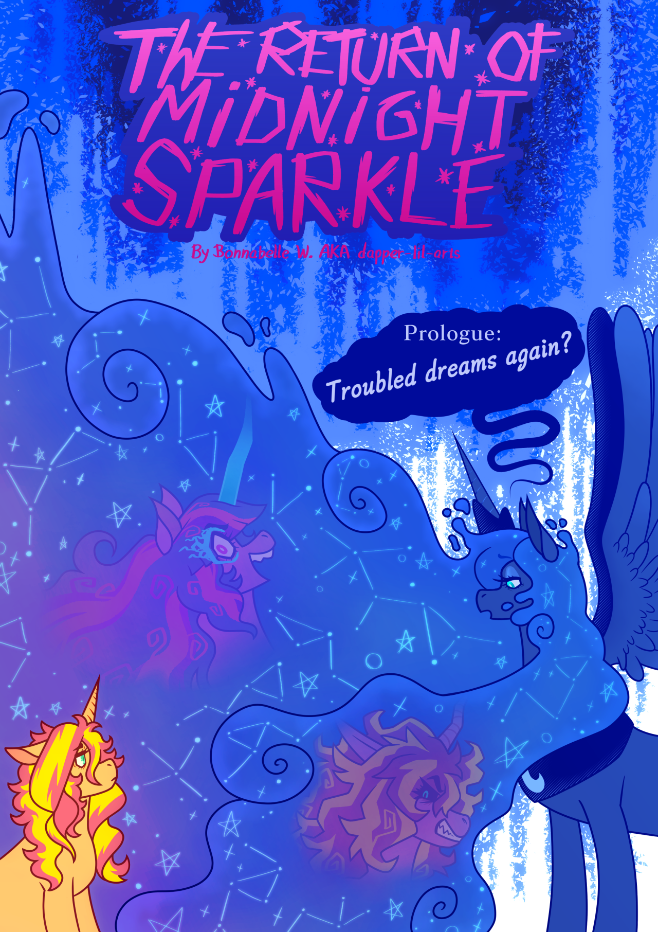 #3481257 - safe, artist:dapperlilarts, princess luna, sunset shimmer ...