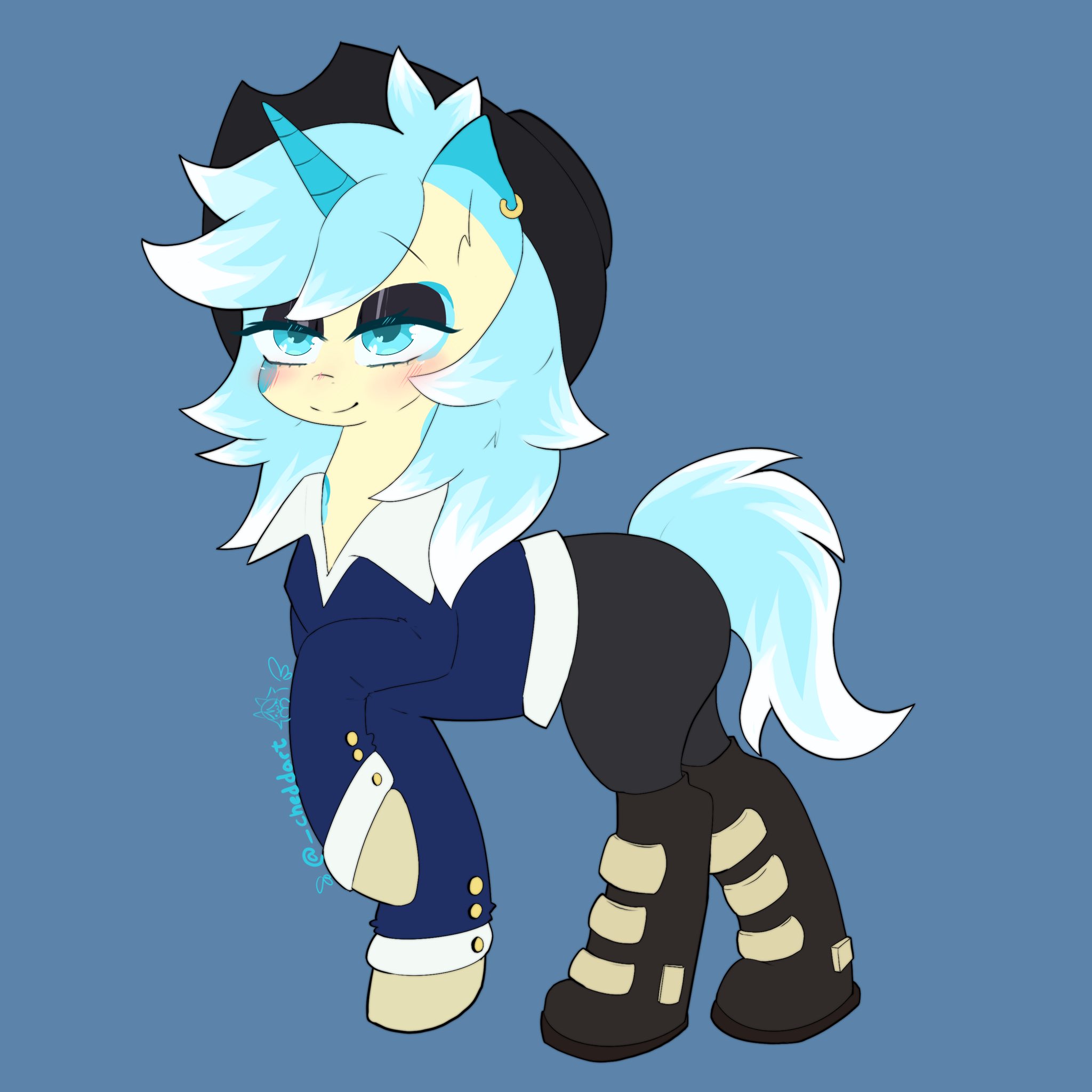 #3482077 - safe, artist:cheddart, oc, oc:captain tsunami, unicorn ...