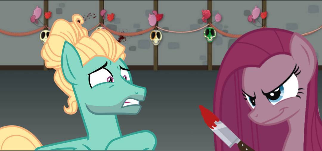 #3483506 - semi-grimdark, artist:fastcool, pinkie pie, zephyr breeze, earth pony, pegasus ...