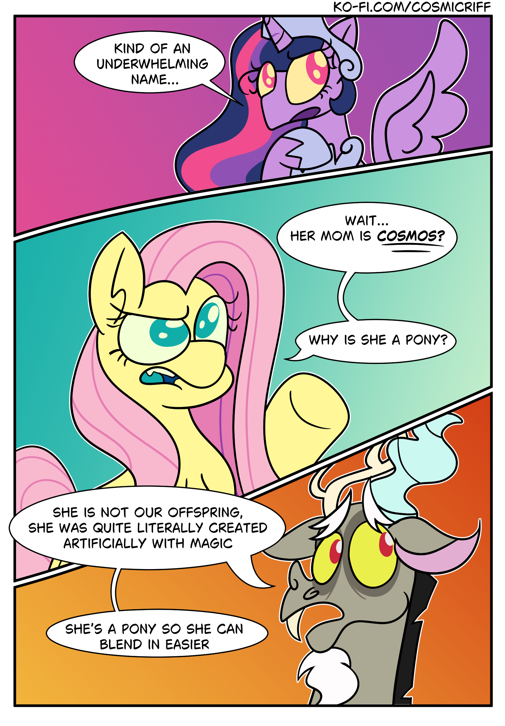 #3499521 - safe, artist:c0smicriff, discord, fluttershy, twilight ...