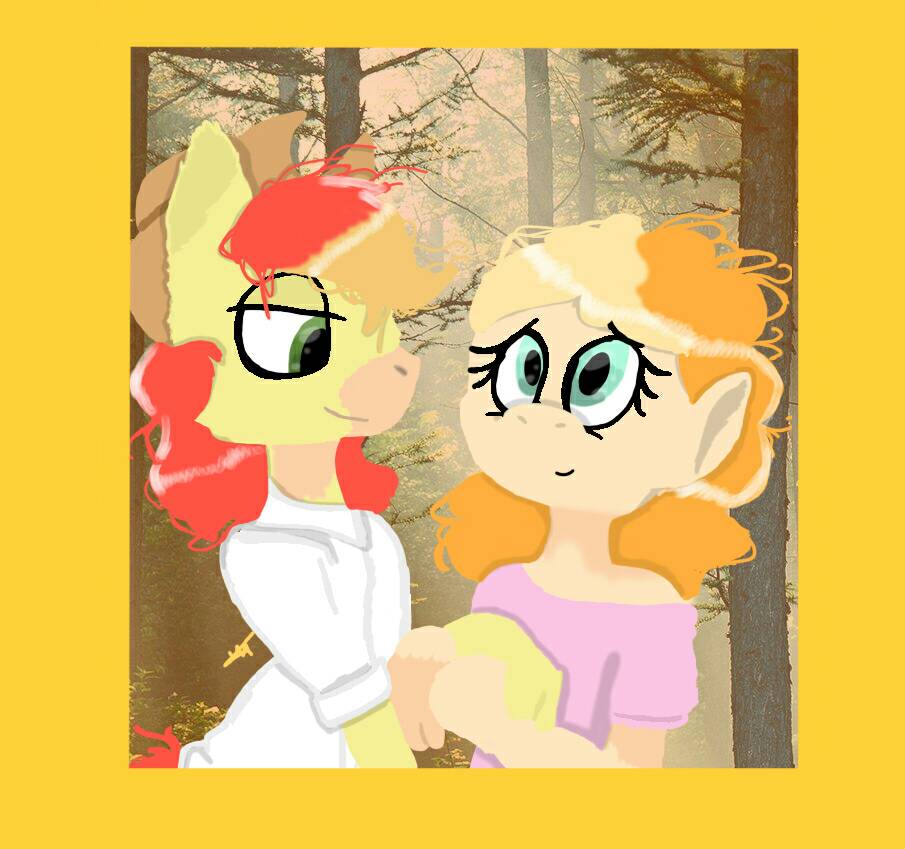 #3505412 - safe, artist:toffee-the-dingo, bright mac, pear butter ...