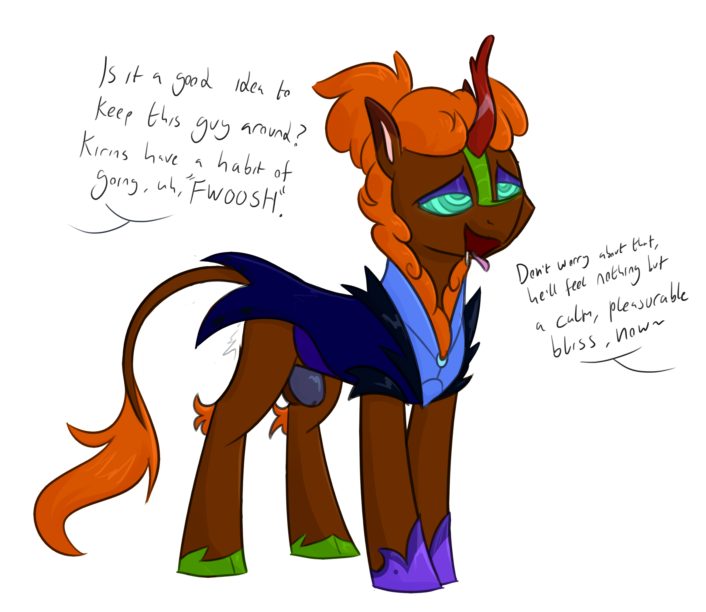 #3506330 - explicit, artist:moonatik, oc, oc only, oc:fallen leaf, kirin, ahegao, balls, bdsm ...