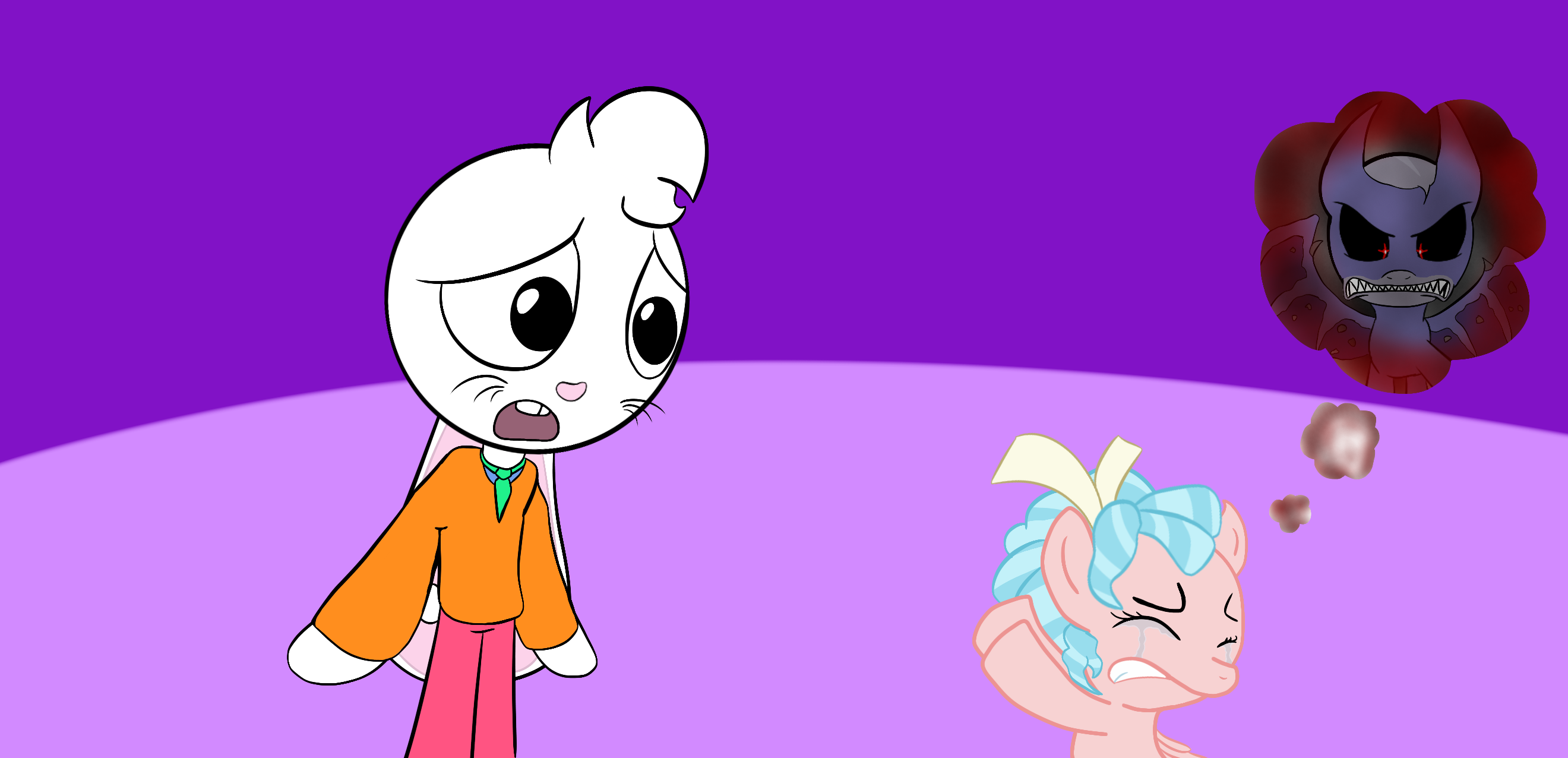 #3506509 - safe, artist:keinth2990, cozy glow, oc, oc:buxley, rabbit ...