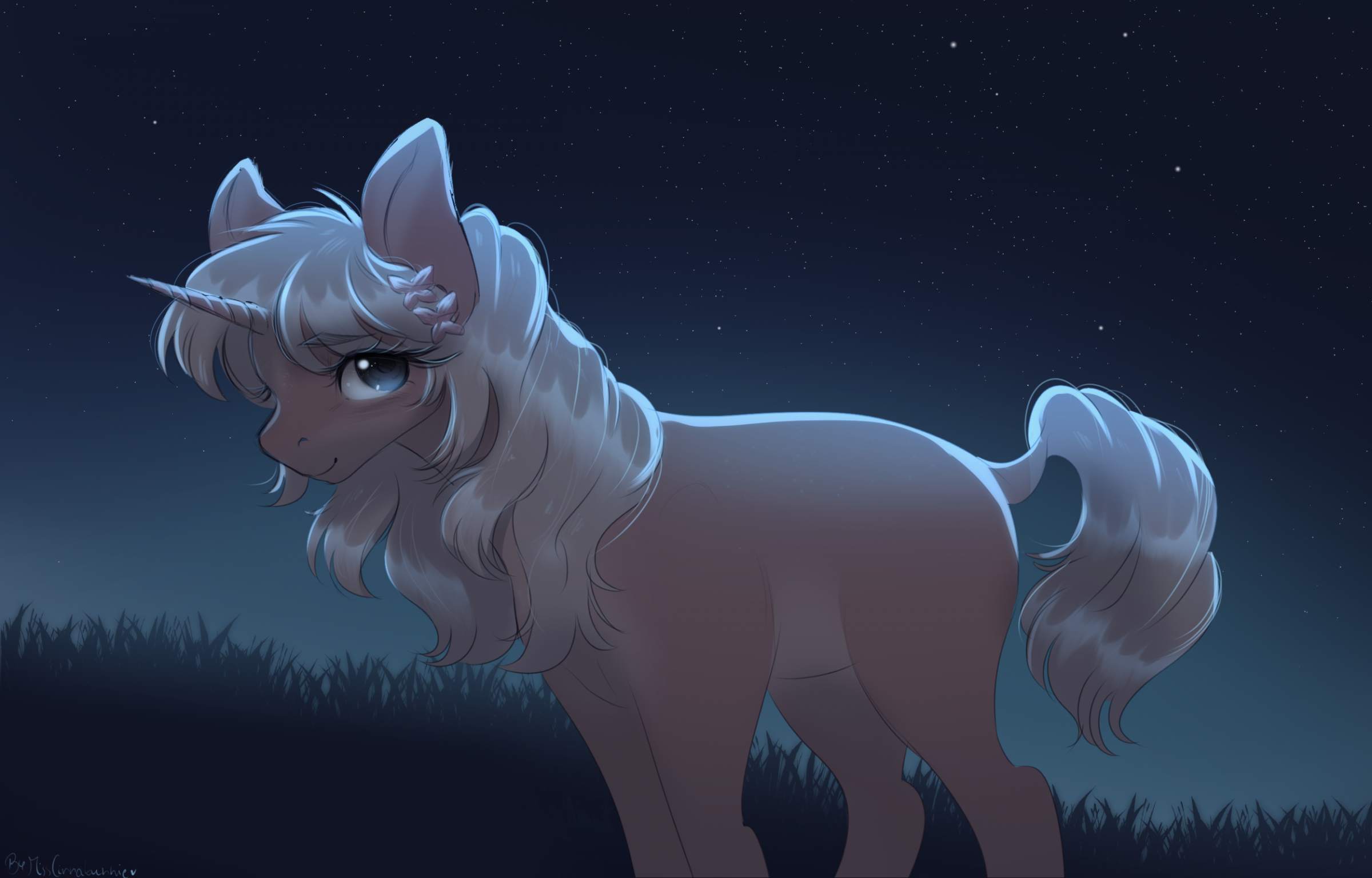 #3506683 - safe, artist:misscinnabunnie, oc, oc only, pony, unicorn, blank flank, female, horn ...