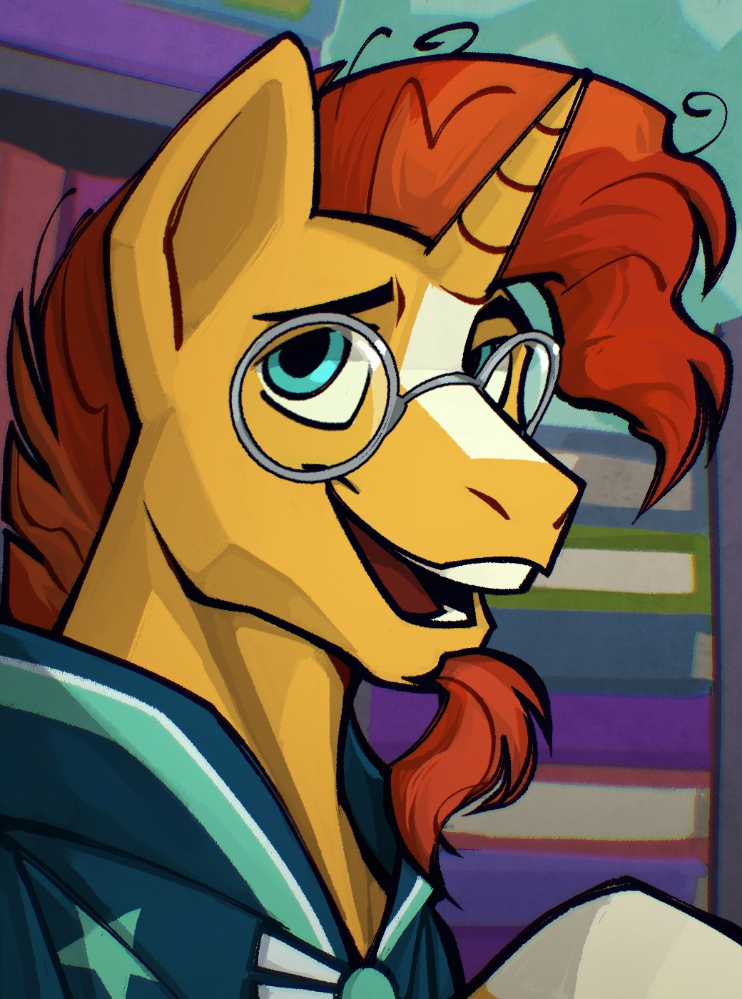 #3506835 - safe, artist:bunnyshrubby, sunburst, pony, unicorn ...