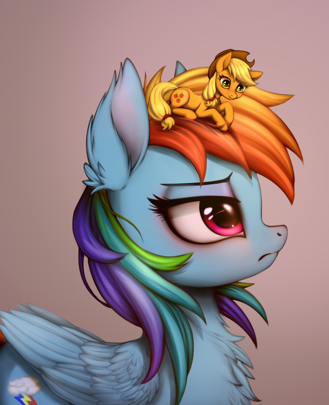 #3509529 - safe, artist:zetamad, applejack, rainbow dash, earth pony ...