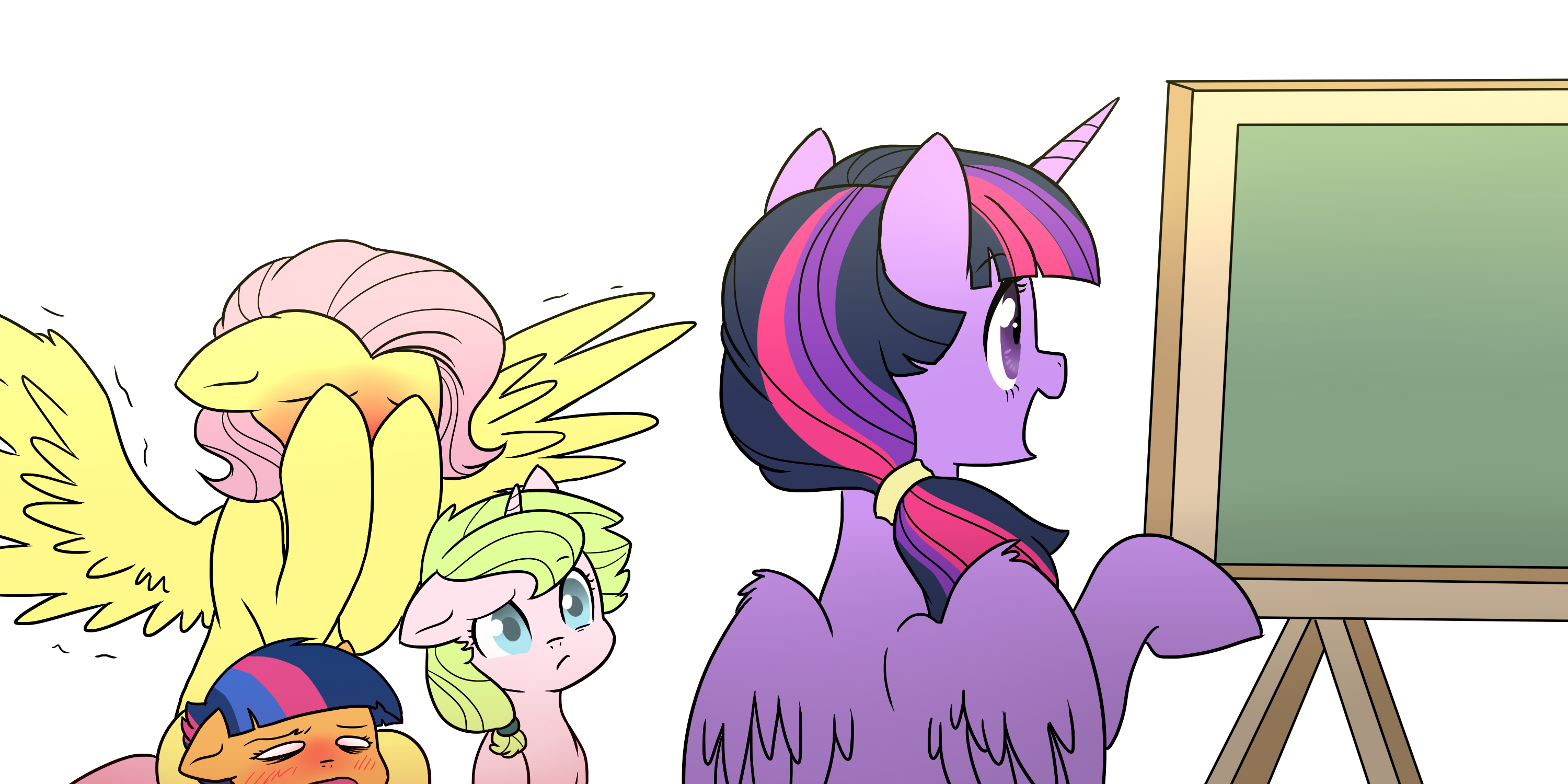 #3510010 - safe, artist:kianamai, fluttershy, twilight sparkle, oc, oc ...