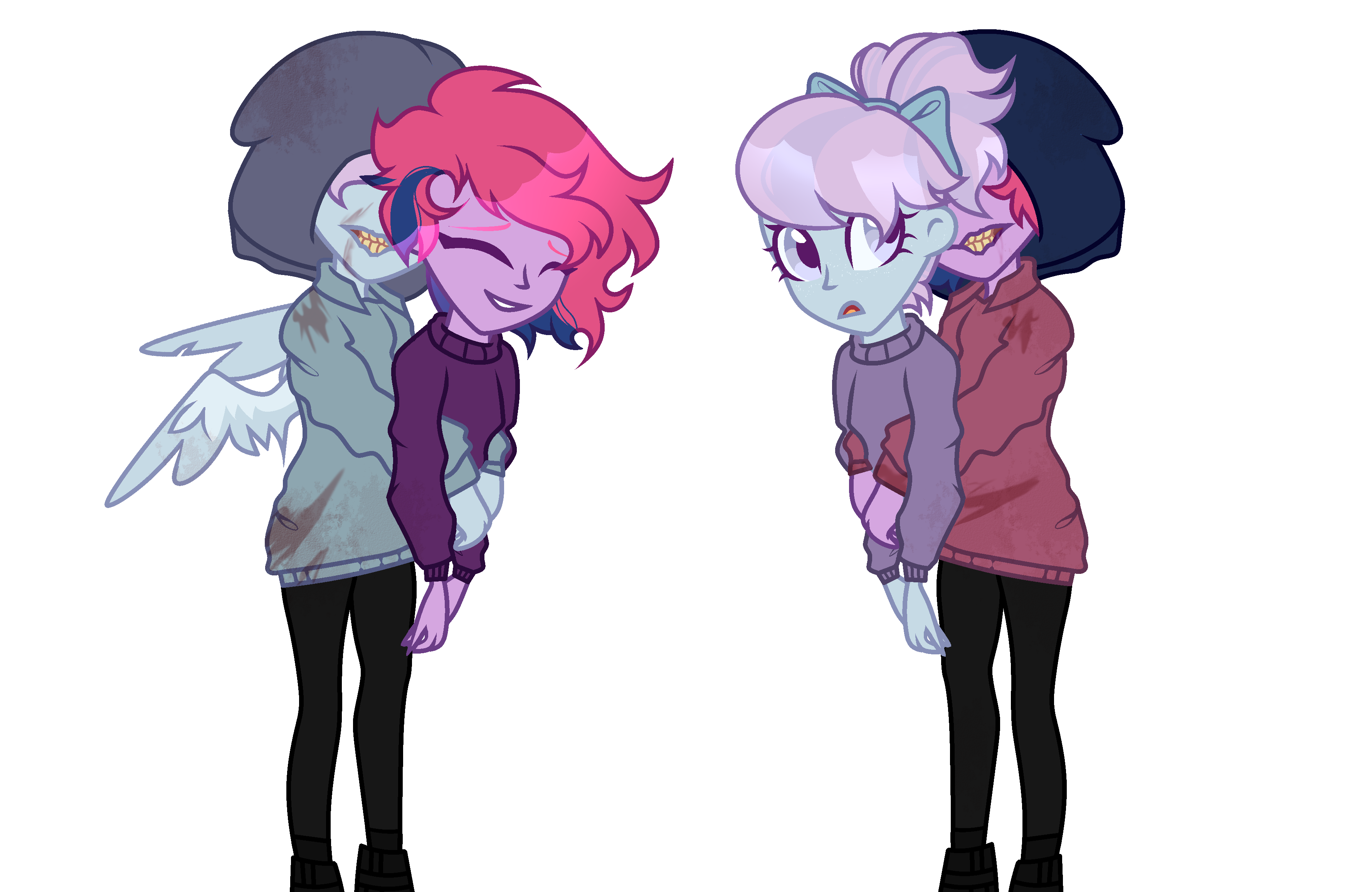 #3511368 - safe, artist:shallarts, oc, oc:iris breeze, oc:lilac, human ...