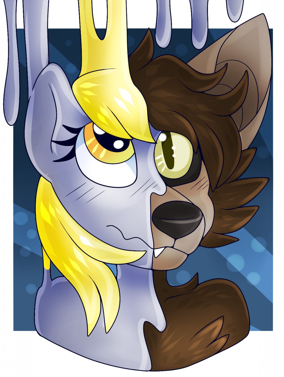 #3511845 - safe, artist:icefire, derpy hooves, coyote, pony, g4, bust ...