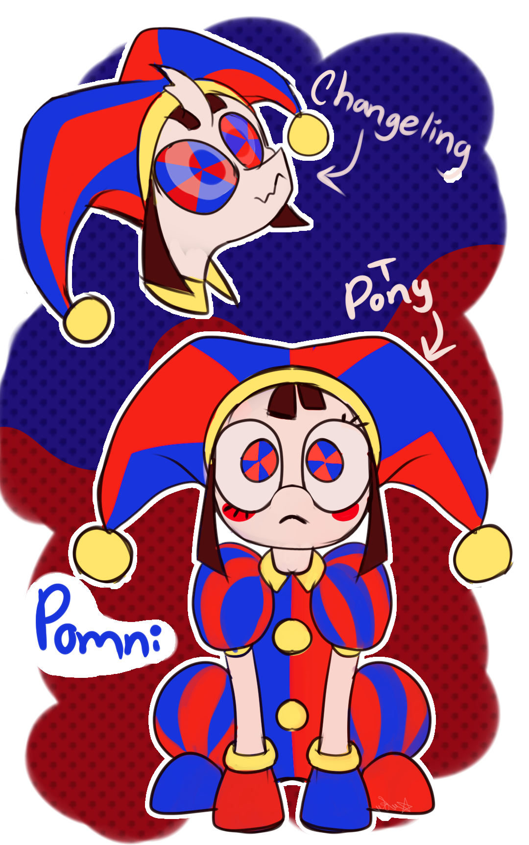 #3512193 - safe, artist:arky2000, changeling, earth pony, pony, 2023 ...