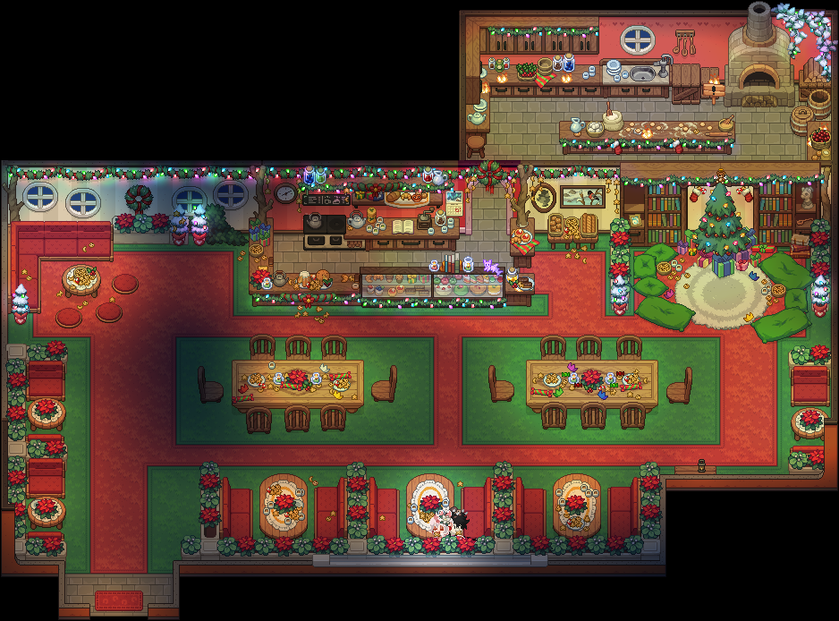#3513137 - safe, pony town, bakery, christmas, hearths warming social ...