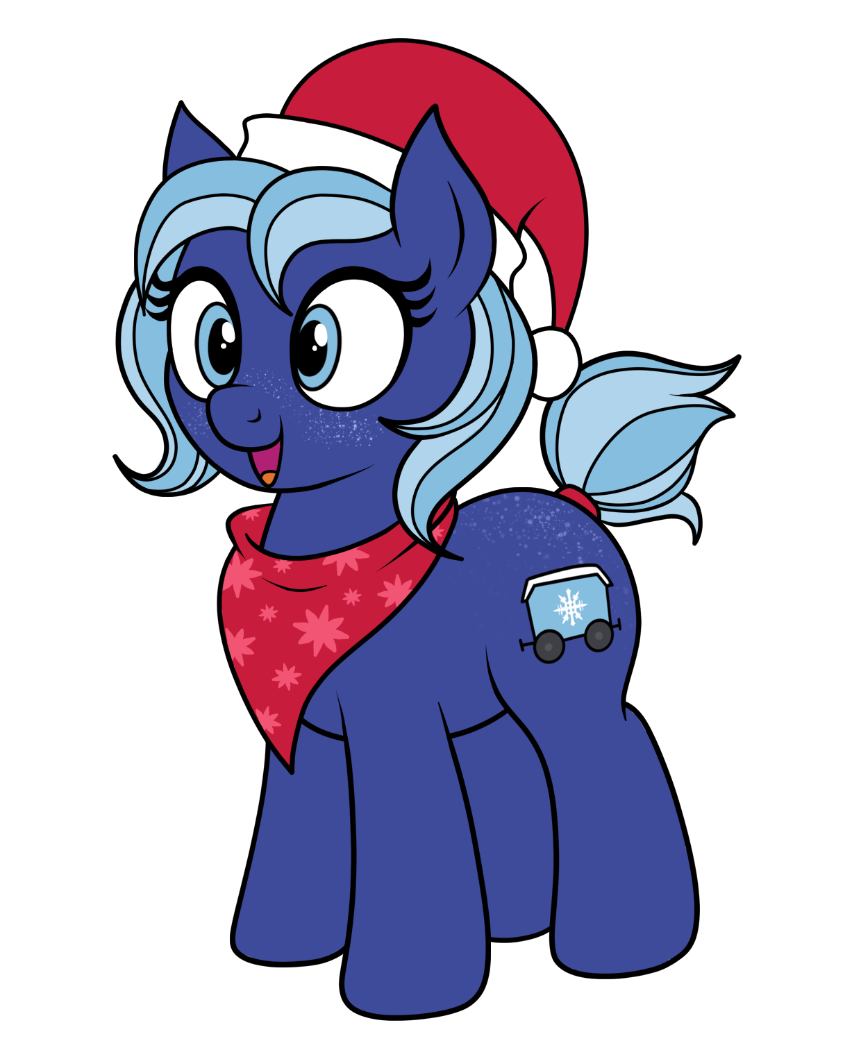 #3514300 - safe, artist:vomitvomiting, oc, oc:fiddle yard frost, pony, christmas, clothes, hat ...