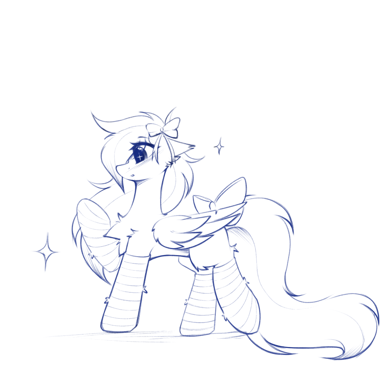 #3515042 - safe, artist:rieyadraws, oc, oc only, oc:jet blast, pegasus, pony, blushing, bow ...