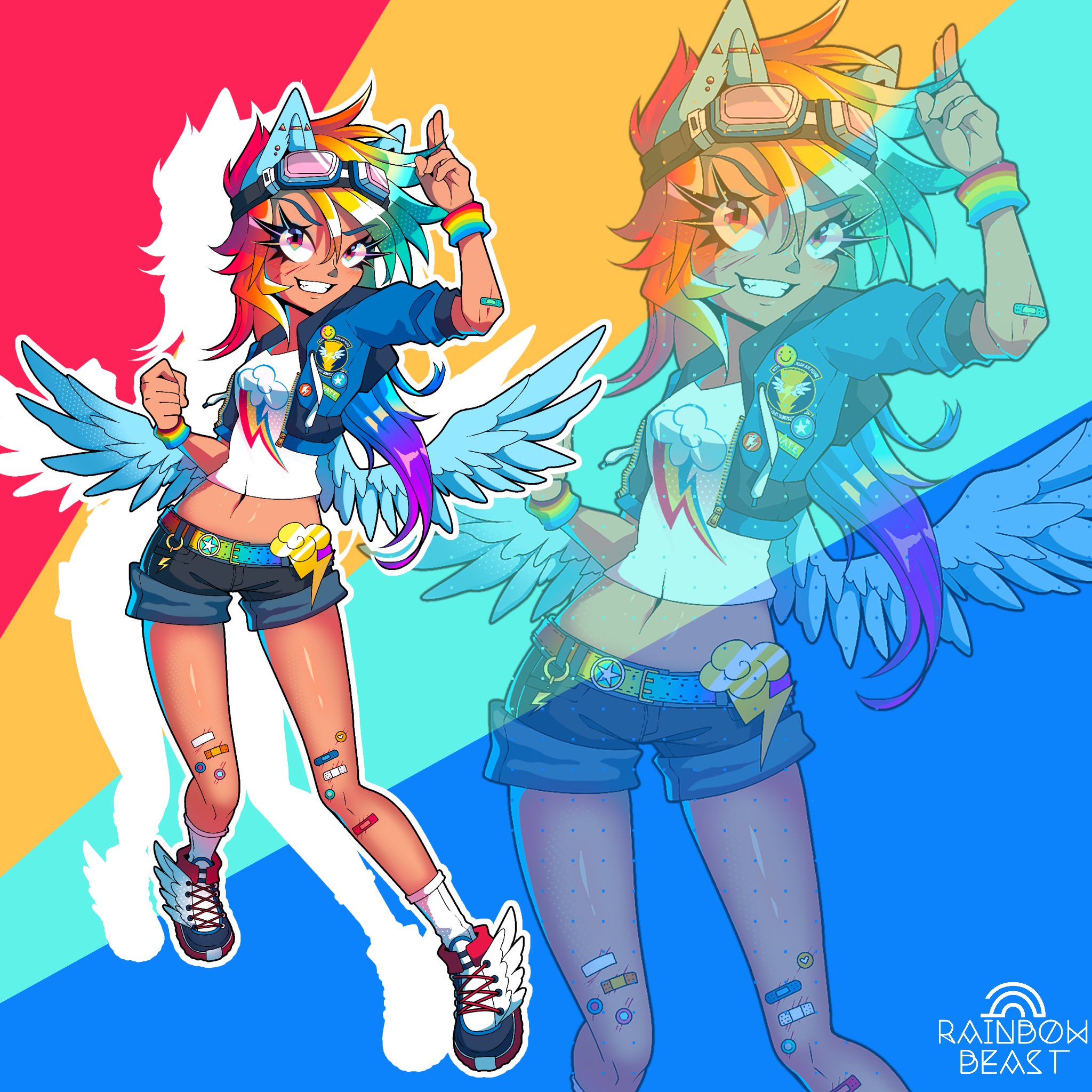 #3516115 - safe, artist:rainbowbeastart, kotobukiya, rainbow dash ...