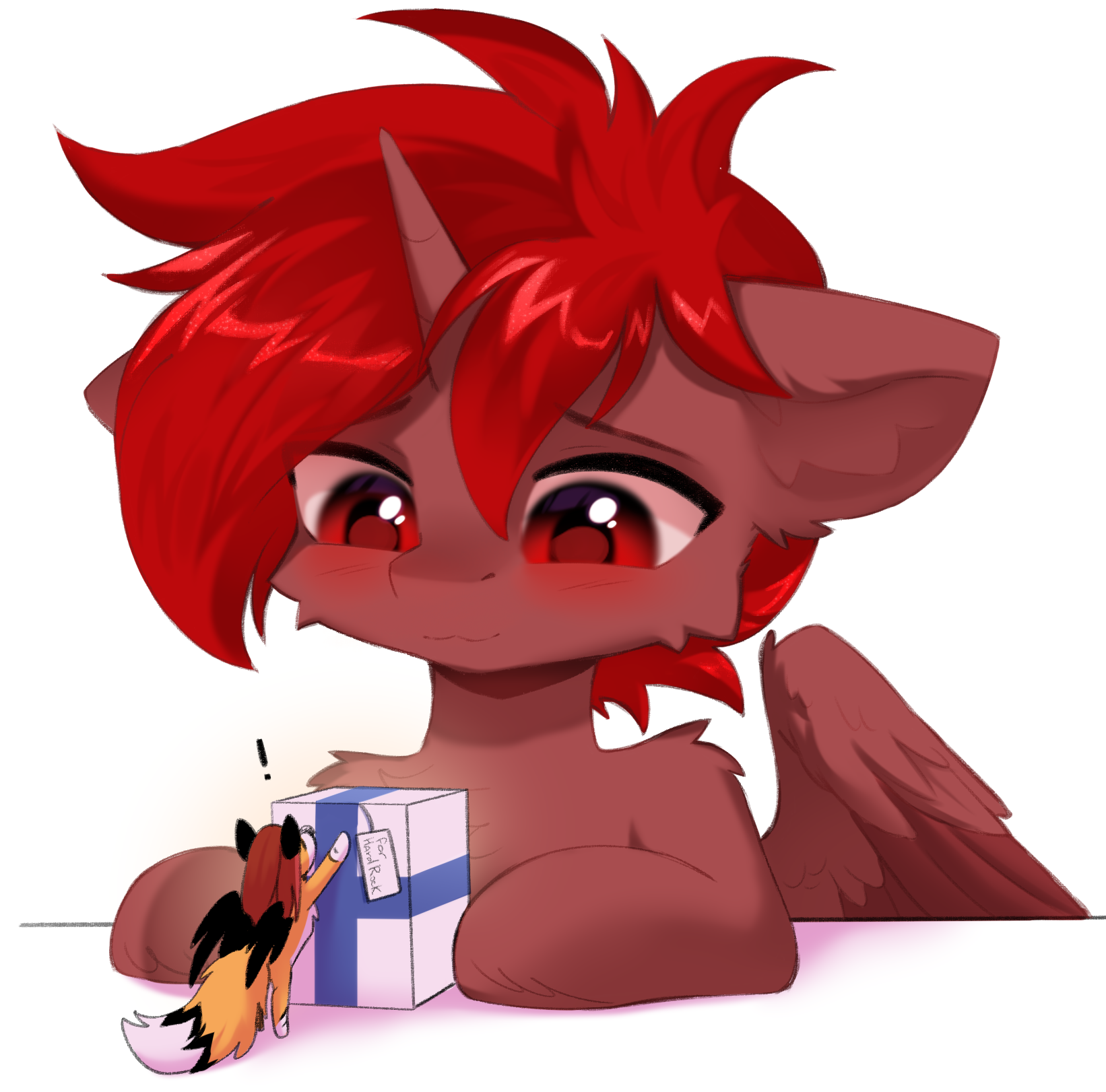 #3516244 - safe, artist:anku, oc, oc:hardy, oc:katoma, alicorn, pegasus, pony, blushing, duo ...