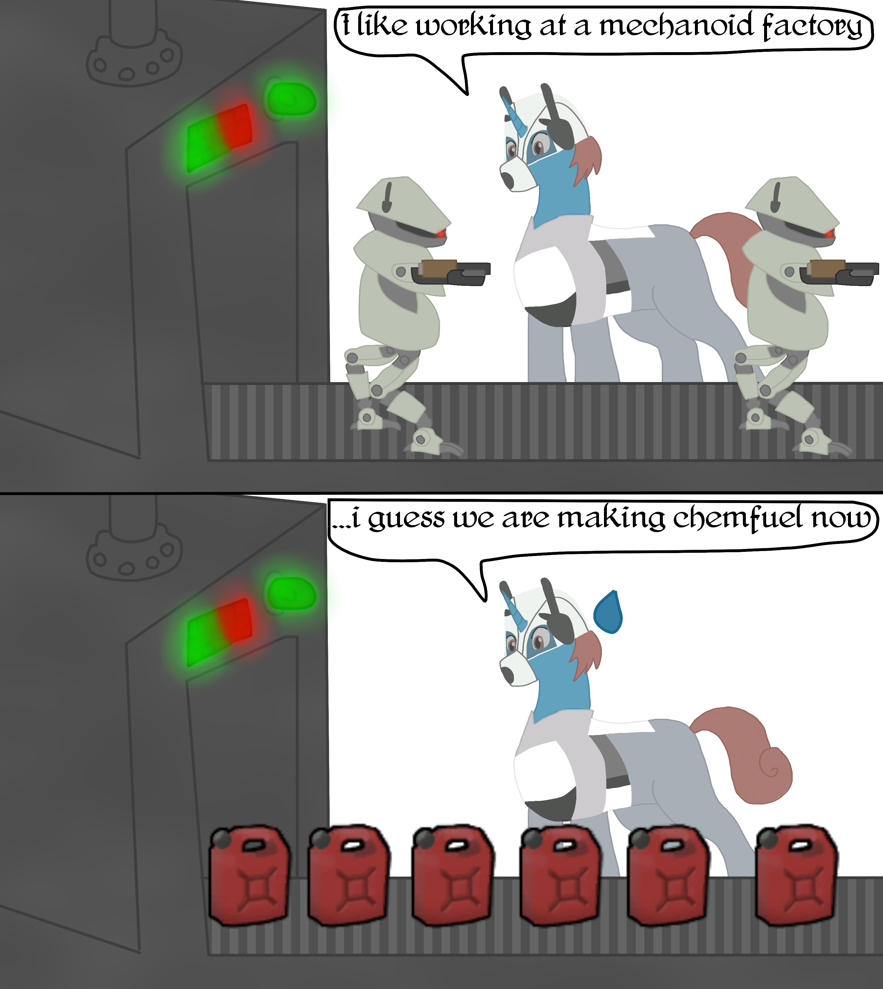 #3516972 - safe, artist:xada, oc, pony, robot, unicorn, antenna, armor ...