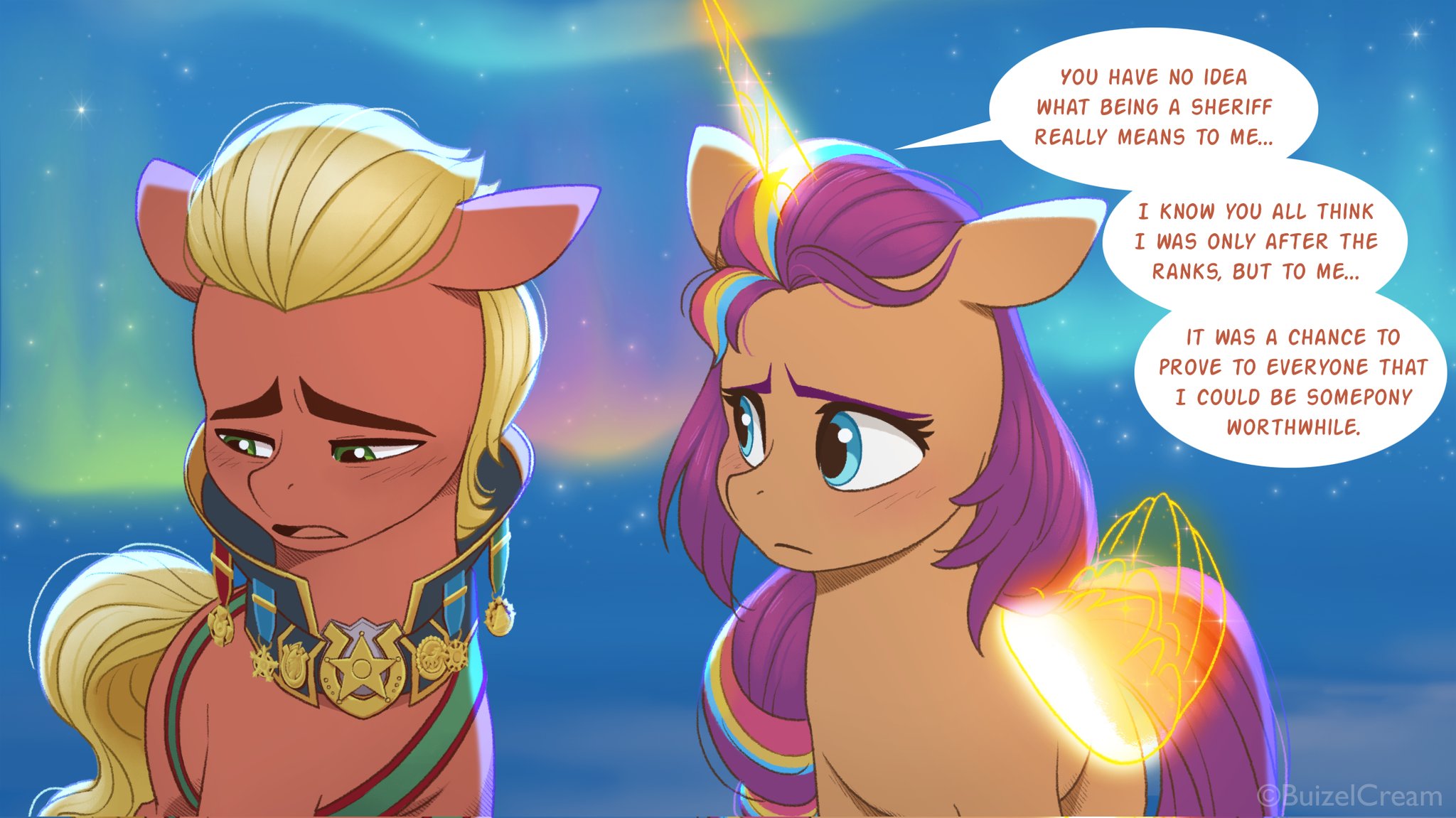 #3517260 - safe, artist:bcpony, sprout cloverleaf, sunny starscout ...