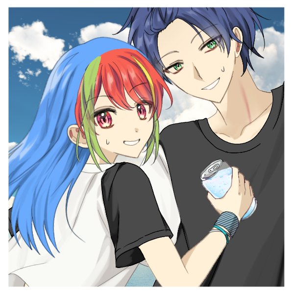 #3517312 - safe, artist:peachyxnaa, rainbow dash, soarin', human, g4 ...