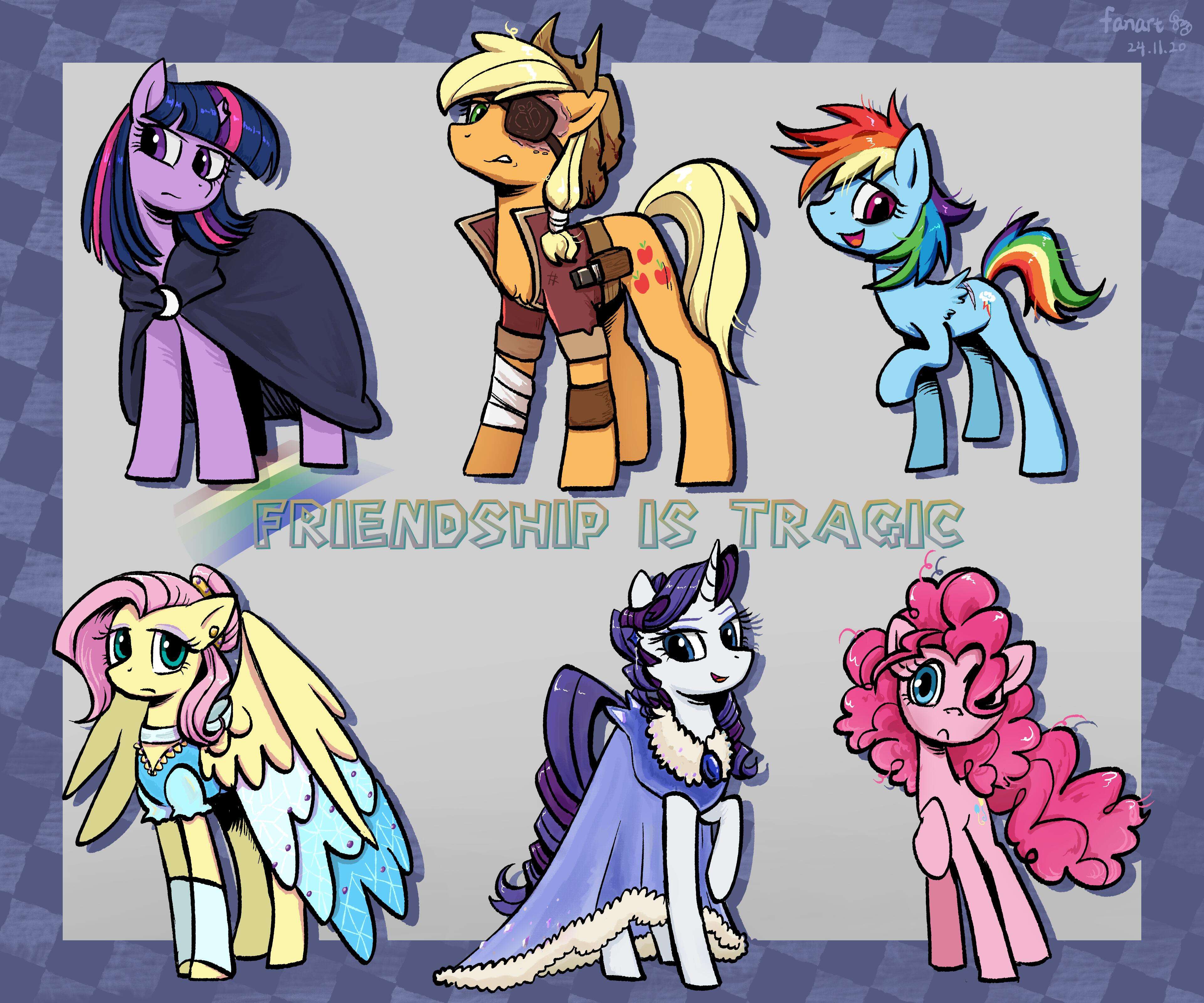 #3502108 - safe, artist:brella, applejack, fluttershy, pinkie pie ...