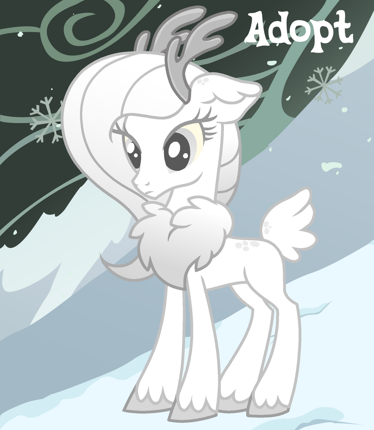 #3502880 - safe, artist:vi45, oc, deer, reindeer, concave belly, female, slender, solo, thin ...