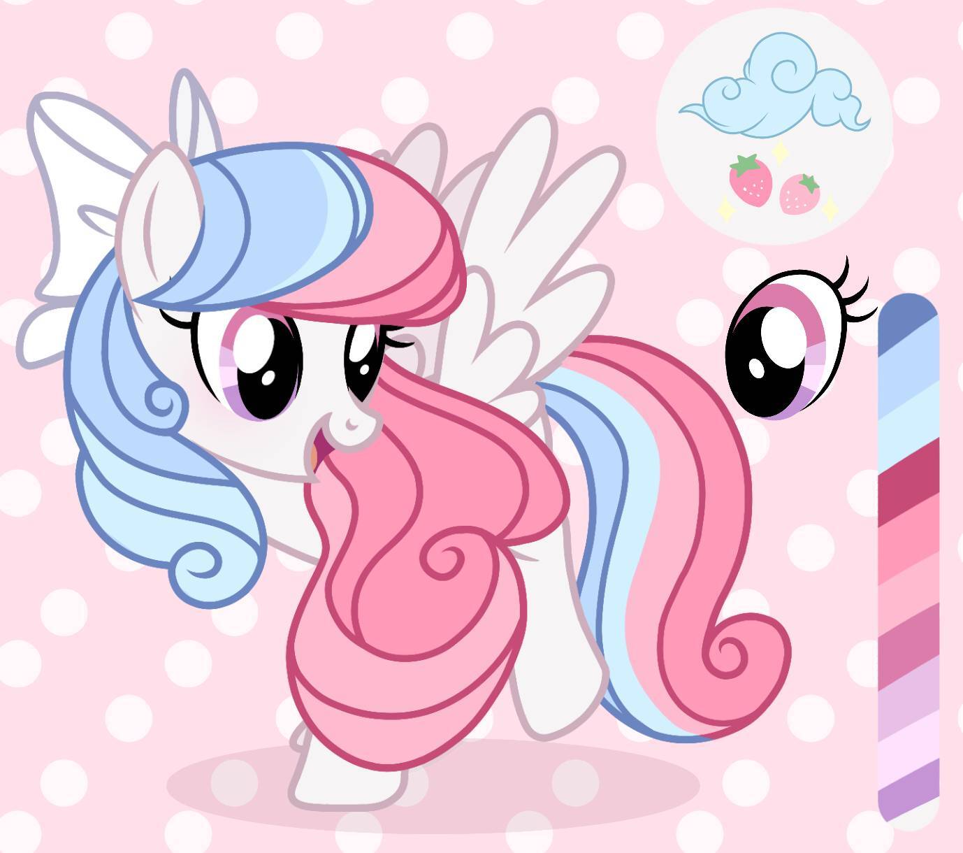 #3502882 - safe, artist:cstrawberrymilk, oc, oc only, oc:strawberry dream, pegasus, pony, base ...