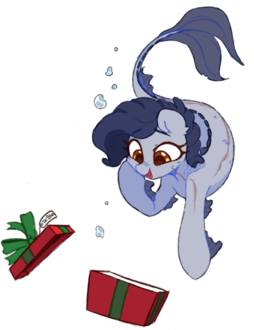 #3503031 - safe, alternate version, artist:flixanoa, oc, oc only, oc:bluegill brine, sea pony ...