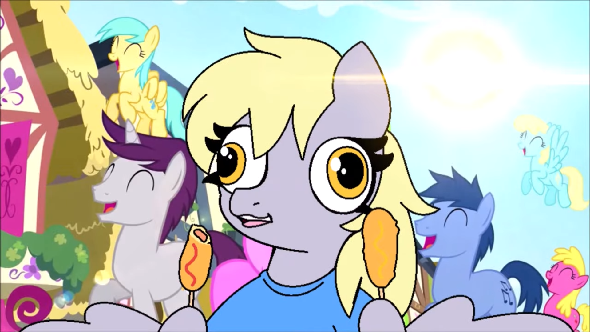 #3503072 - safe, artist:tamers12345, blues, cherry berry, derpy hooves ...