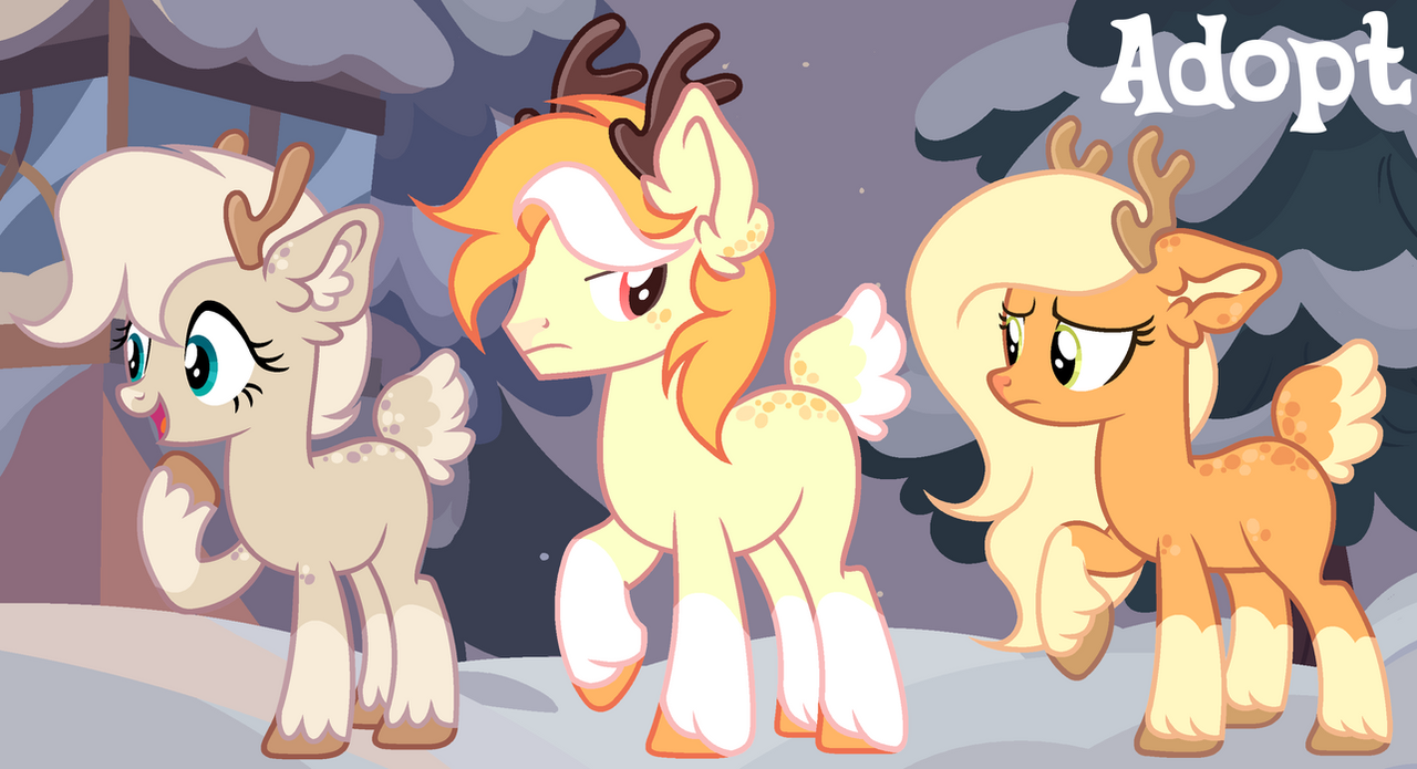 #3503878 - safe, artist:vi45, oc, oc only, deer, deer pony, hybrid ...