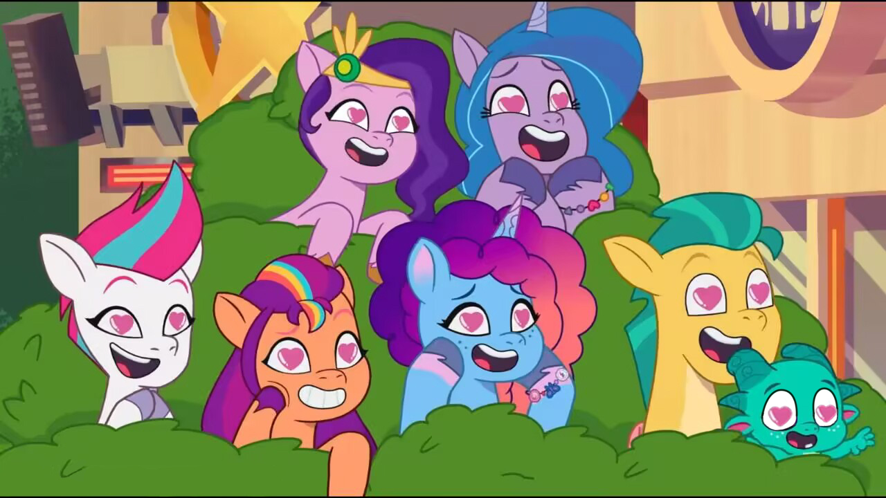 #3292112 - safe, edit, edited screencap, screencap, hitch trailblazer, izzy moonbow, misty ...