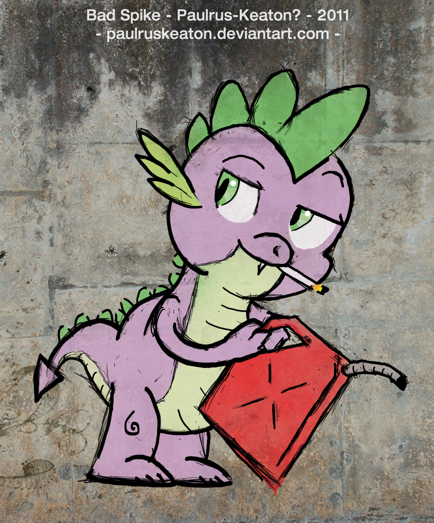 #3298100 - safe, artist:paulrus-keaton, spike, dragon, g4, arson, bad ...